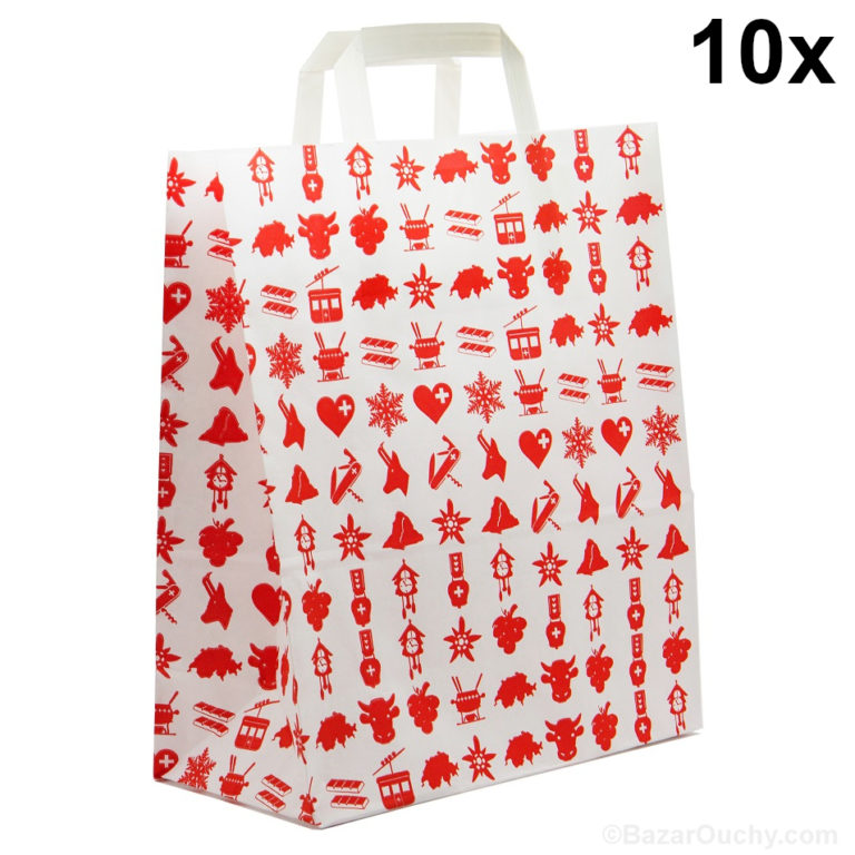 Swiss pattern paper bag - BazarOuchy